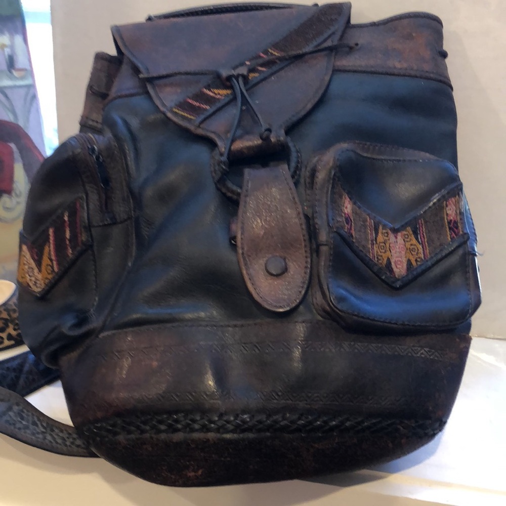 Rare Vintage Leather 60s Backpack - Gem